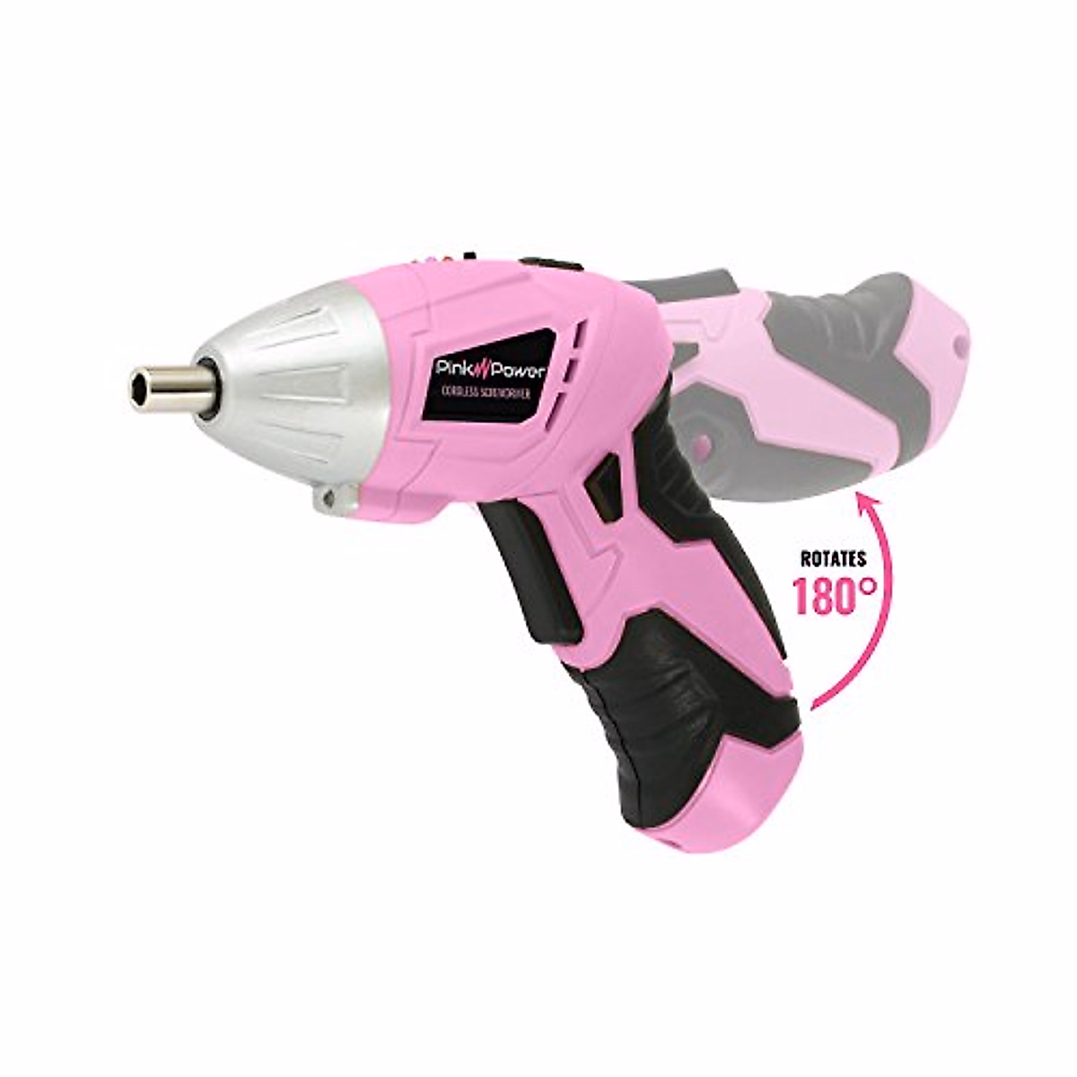 Pink Power Drill Set for Women - 18V Lightweight Pink Cordless Drill Driver & Electric Screwdriver Combo Kit with Tool Bag for Ladies Home Tool Kit - Wireless Pink Drill Set with Battery and Charger