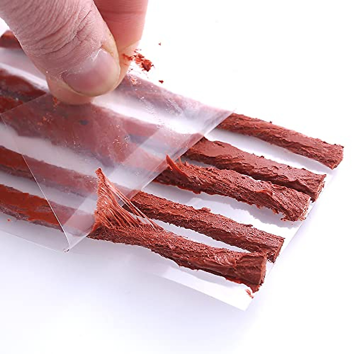 Chrov 100pcs Tire Plugs, Rubber Tire Repair Plugs for Tubeless Off-Road Tires Car, ATV, UTV, Wheelbarrow(4"/8") (4" x1/4", Brown)