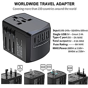 Universal Travel Adapter with USB-C & USB Ports | Worldwide Power Solution