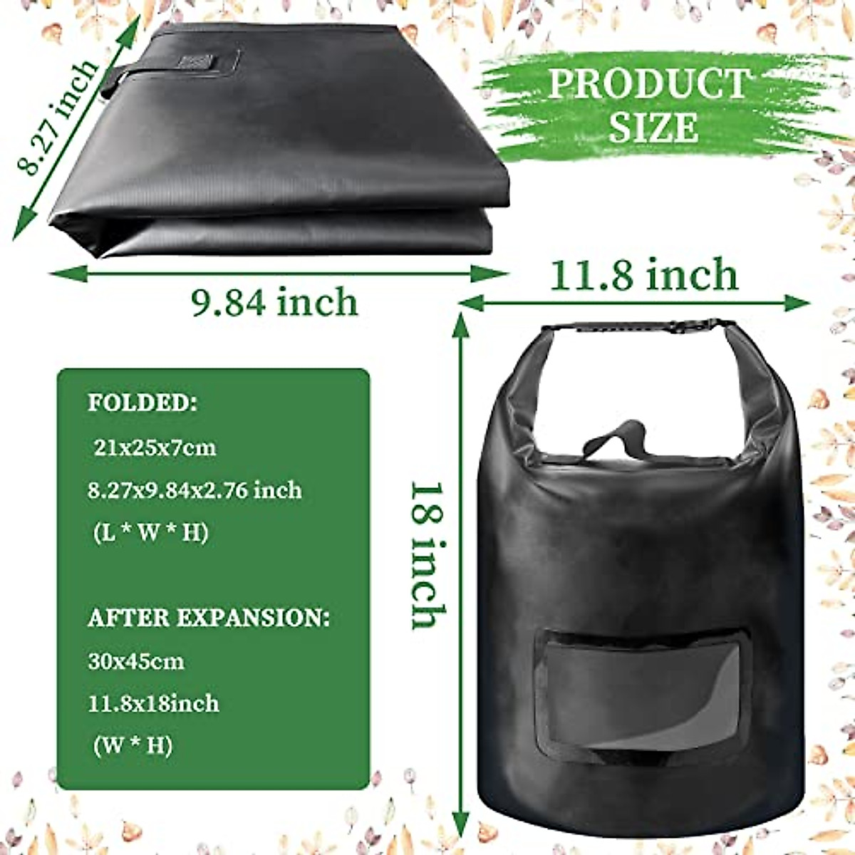 20 LBs Fuel Pellet Storage Bag, Smoker Pellet Dispenser, Heavy Duty Waterproof Wood Pellet Storage Containers for Charcoal, Wood Pellets, Grill, Campping, Outdoor