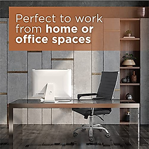 Comfty Mid Back and Chrome Base Ribbed Leather Swivel Office Chair, 40.55”-44.49”, Black