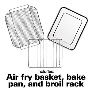 Hamilton Beach Air Fryer Countertop Toaster Oven with Large Capacity, Fits 6 Slices or 12” Pizza, 4 Cooking Functions for Convection, Bake, Broil, Easy Access, Sure-Crisp, Stainless Steel (31323)