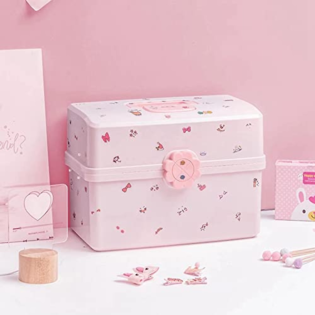 KVSERT Children's Hair Accessories Box Baby Head Rope Hairpin Rubber Head Jewelry Cute Jewelry Box-M