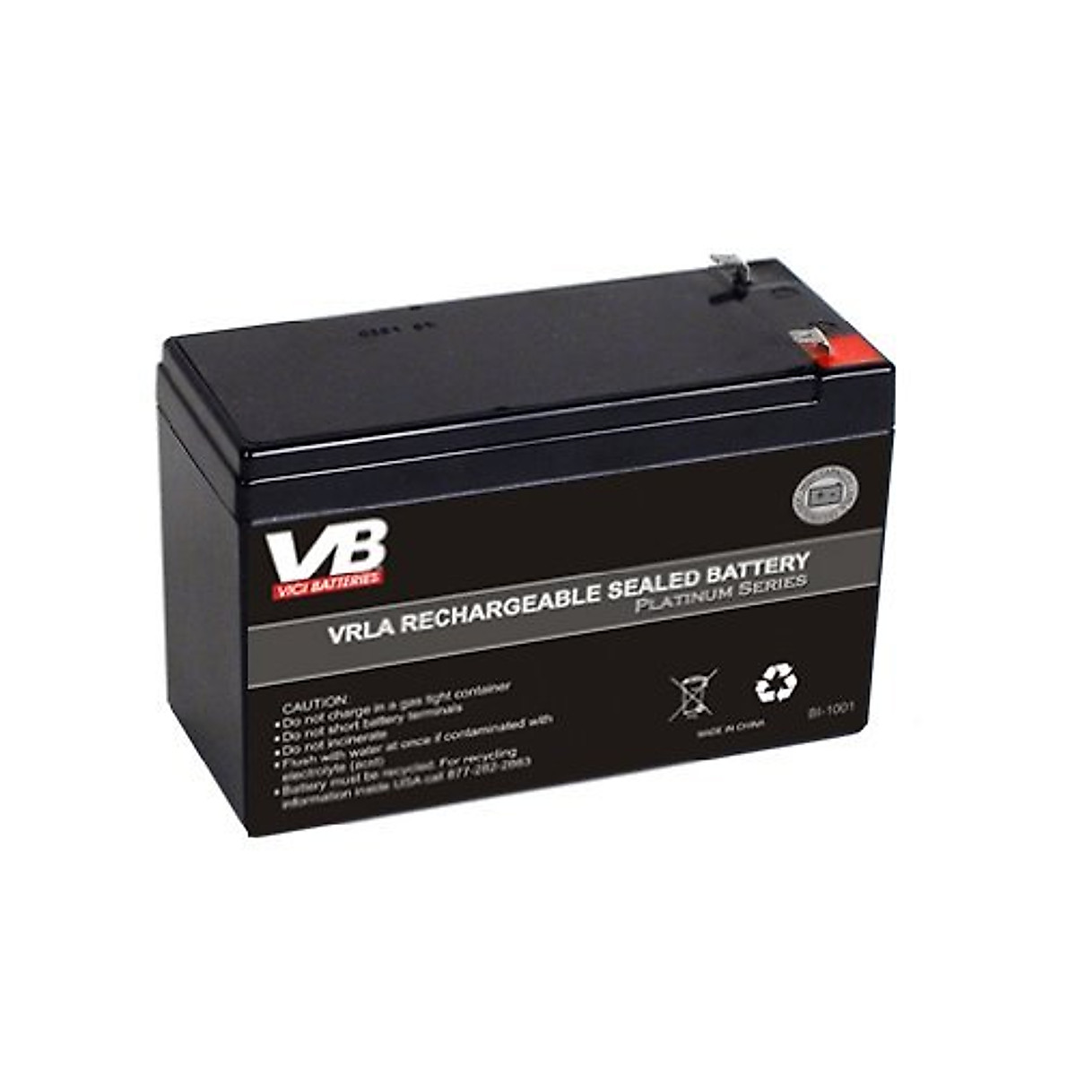 GS Portalac PX12072HG 12V 7.5Ah Emergency Light Battery - VICI Battery Brand - Verizon FiOS Replacement Battery