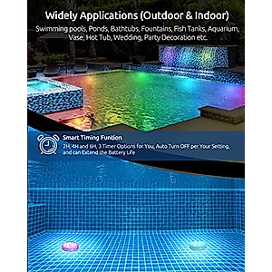 Pool Lights, 2022 New Double Layer Full Waterproof Submersible LED Lights with Magnet/Timing, 3.75" RGB Color Changing Underwater Lights for Above Ground Pools/Inground Pools, Ponds, Hot Tub, Party