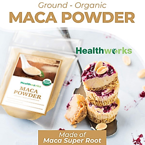 Healthworks Maca Powder Raw (32 Ounces / 2 Pounds) | Certified Organic Flour Use | Keto, Vegan & Non-GMO | Premium Peruvian Origin | Breakfast, Smoothies, Baking & Coffee