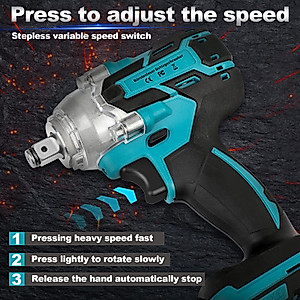 ARyee 21V Cordless Impact Wrench, Brushless Impact Wrench 1/2 inch Max Torque 650N.m, 2Pcs 5.5Ah Battery, 6 Sockets, Fast Charger and Tool Box, High Torque Power Impact Gun for Car/Home