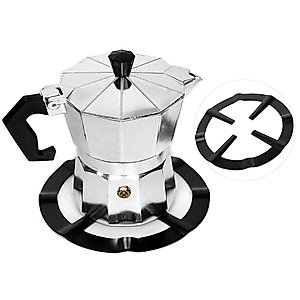 Gas Reducer, Gas Stove Grates Stainless Iron Pot Holder Stand Wok Adapter for Espresso Maker, 5.2 x 5.2 x 0.1in Black
