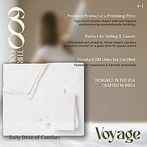 Mayfair Linen Oversized King Duvet Cover, 600 Thread Count Sateen 3 Pc Egyptian Cotton Duvet Cover Set, 100% Pure Cotton Comforter Cover, 2 Pillow Shams, Zipper Closure, 7 Corner Ties - (White)