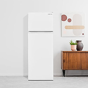 Magic Cool MCR74V0W Apartment Refrigerator Freestanding Slim Design Full Fridge with Top Freezer for Condo, House, Small Kitchen Use, White