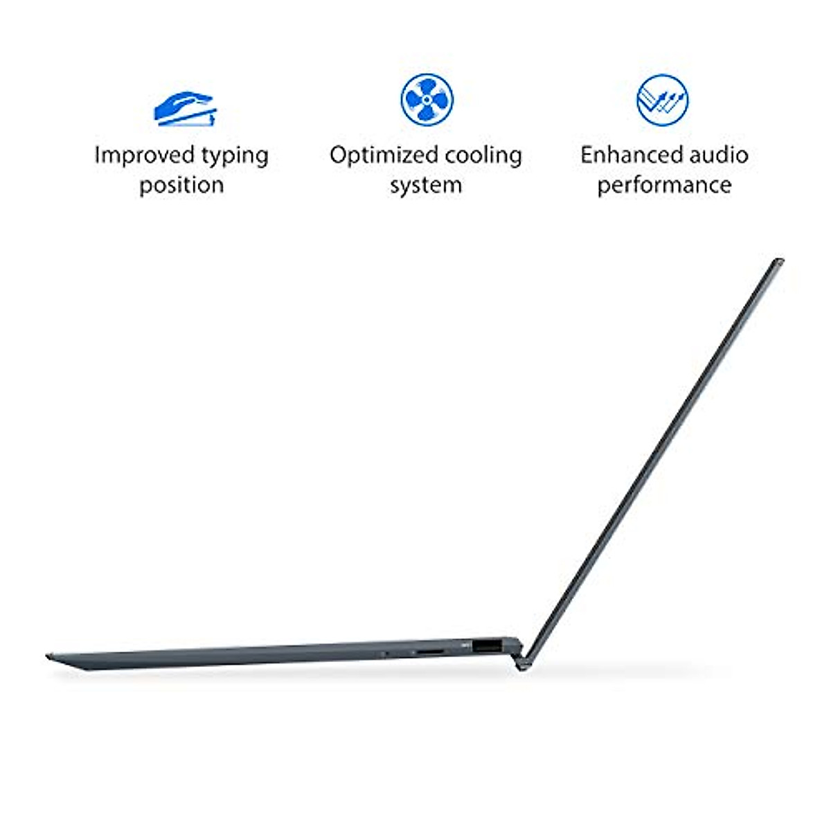 ASUS ZenBook 14 Ultra-Slim Laptop 14” Full HD NanoEdge Bezel Display, AMD Ryzen 5 5500U CPU, Radeon R5 Graphics, 8GB RAM, 512GB PCIe SSD, NumberPad, Windows 10 Home, Pine Grey, UM425UA-ES51