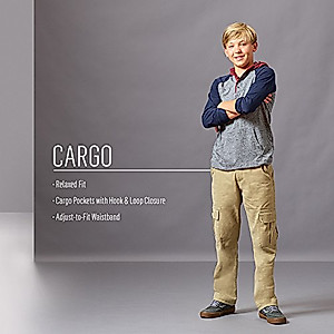 Wrangler Authentics Boys’ Classic Cargo Pant, olive, 14