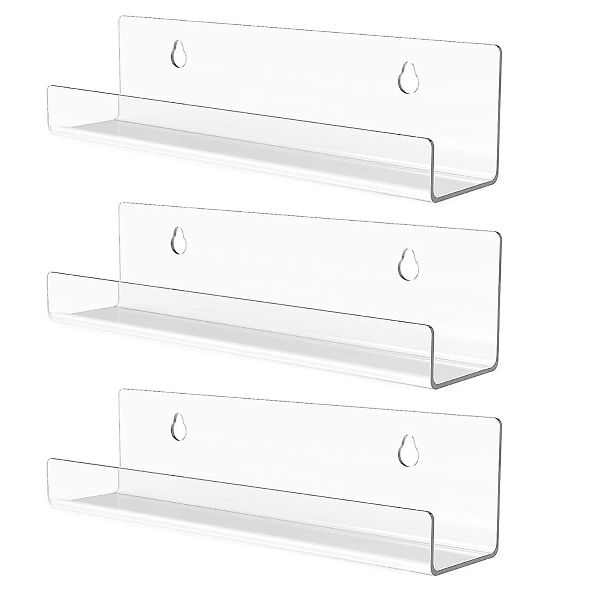 hautllaif Vinyl Record Display Set,3 Pack Transparent Vinyl Record Shelf Wall Mount and Protective Sleeve Covers,8in Acrylic Record Album Holder Shelves and Clear Album