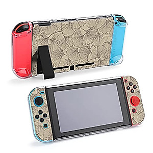 ERFGT Gin-Kgo Pat-Tern Case for Nintendo Switch with Screen Protector Slim Anti-Scratch Anti-Slip Protective Case Cover for Girls and Boys