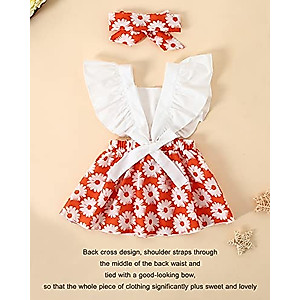 SOLOYEE Baby Girl Dress 6-12 Months Infant Toddler Girls Clothes Summer Outfits Ruffle Sleeveless One-Piece Dress+Headband White