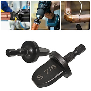 Saipe 6pcs 1/4 Inch Hex Shank Swaging Tool Drill Bit Set Copper Pipe Flaring Tool Air Conditioner Copper Pipe Swaging Flaring Drill Bits Tube Expander (1/4'', 3/8'', 1/2'', 5/8'', 3/4'', 7/8'')