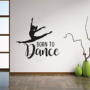 YOYOYU ART HOME DECOR Dance Wall Sticker Art Removable Girl Dancing Black 25.5x27.5in Vinyl Decal