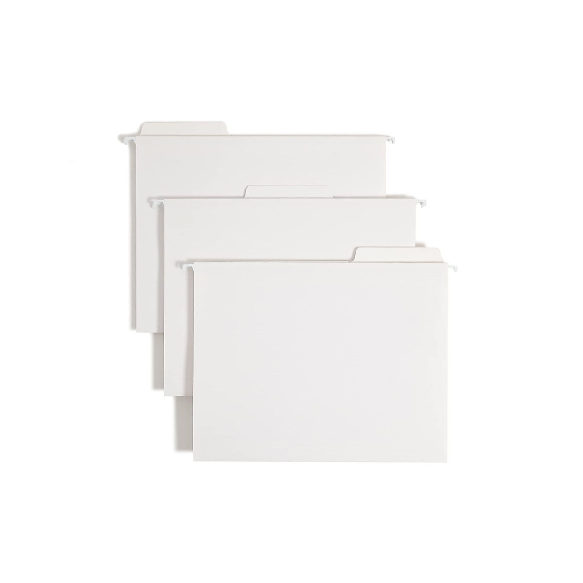 Smead FasTab Hanging File Folder, 1/3-Cut Built-in Tab, Letter Size, White, 20 per Box (64002)