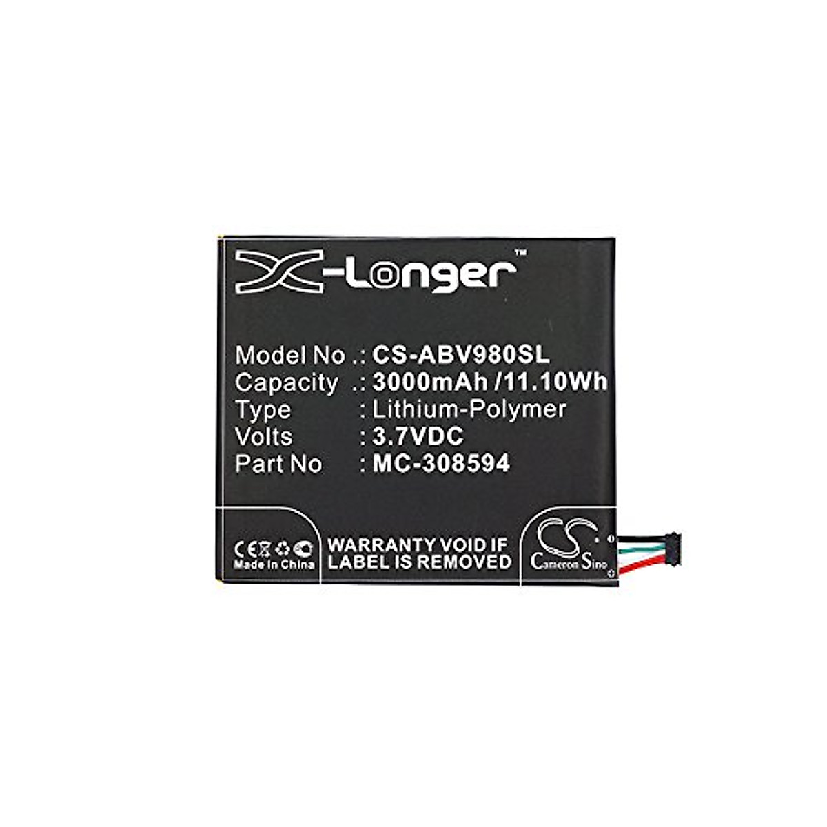 CS BATTERY Replacement Battery for SV98LN MC-308594