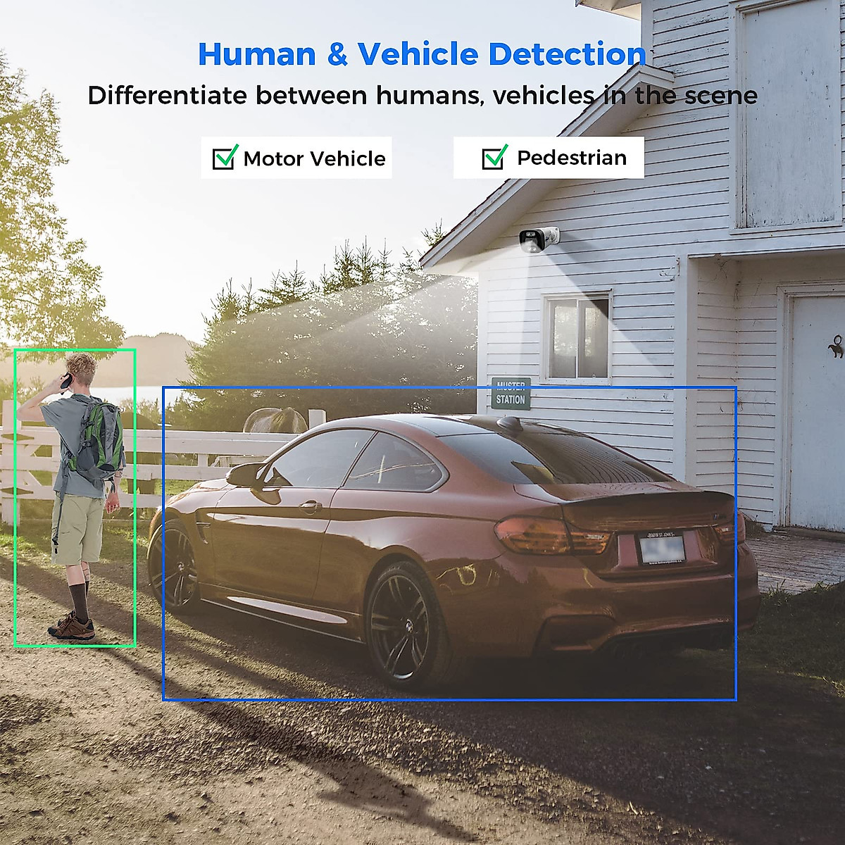 【3TB HDD+Human/Vehicle Detect】 Hiseeu 4K PoE Security Camera System, Home Surveillance Kits w/4Pcs 5MP IP Security Camera Outdoor&Indoor, 16Ch 8MP PoE NVR, Two Way Audio, Spotlight Alarm, 7/24 Record