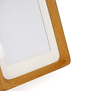 Natural Wood Photo Frames Inspired Tabletop Picture Frame with Mat, Vertical or Horizontal Display (Teak, 4x6 matted to 3x5)