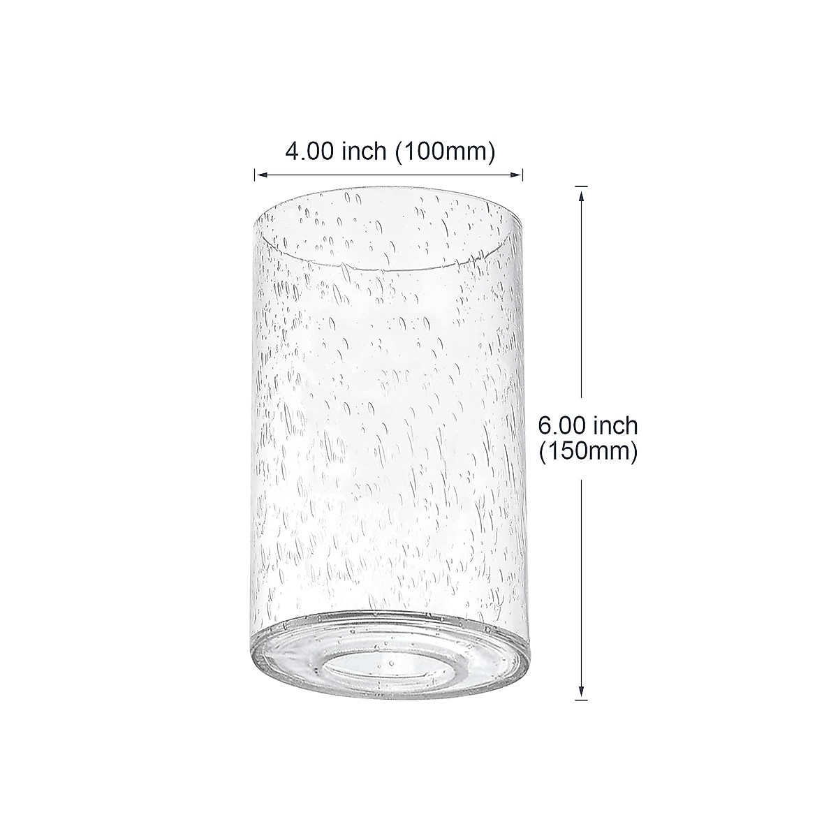 WINSHEN Cylinder Seeded Glass Lamp Shades, Bubble Glass Replacement Lampshades