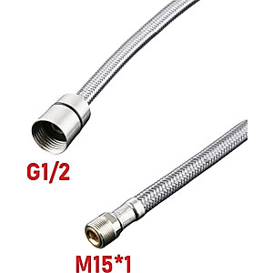 Spray Hose for Kitchen Faucets, Pull Down Replacement, Kitchen Sink Faucet Pull-Out Spray Replacement Hose， 59-inch Chrome Finish