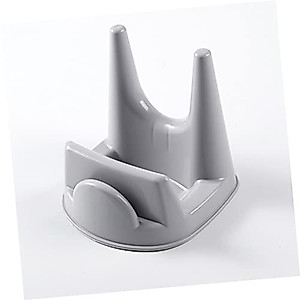 DOITOOL 1pc Pan Lid Cover Plastic Lid Rest Kitchen Tool Rests Cooking Tool Organizer Spatula Rack Pan Pot Cover Shelf Plastic Cap Tool Holder Bracket Dark Grey Lid Rest Stand Holder