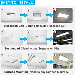 ETL Listed 4Pack 2x2 Led Flat Panel Light, 3CCT 3000K/4000K/5000K 0-10V Dimmable CRI90, 8000LM LED Light Drop Ceiling Fixture, Ceiling Panels LED Troffer LED Lay for Office Shop