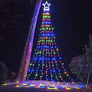 Qulist Christmas Decoration Star Lights Outdoor,317 LED 16.4Ft Christmas Tree Toppers String Lights[8 Modes& Waterproof] for Halloween Xmas New Year Holiday Birthday (Multicolor)