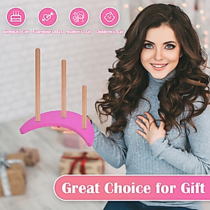 Lonpur Scrunchie Holder Organizer , Wood Hair Tie Hair Accessories Organizer for Teen Girls Women Gifts, Wooden Scrunchie Display Stand 3 Tiers in Moon Shape Hold Plenty of Scrunchies(Original)