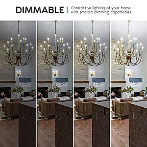 LUXRITE 4W Vintage Candelabra LED Bulbs Dimmable, 400 Lumens, 5000K Bright White, LED Chandelier Light Bulbs 40W Equivalent, Clear Glass, Filament LED Candle Bulb, UL Listed, E12 Base (16 Pack)