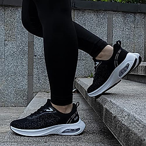 JOYFON Womens Air Athletic Running Shoes Tennis Gym Sports Comfortable Breathable Jogging Sneakers BlackGrey US 6