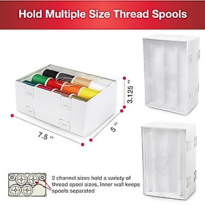 SINGER Double-Sided Thread Spool Organizer - Clear Storage Sewing Box for Embroidery, Craft Room Organization, Stackable Storage Container for Craft & Sewing, Thread Box Storage, Craft Organizer