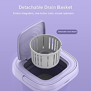 Portable Washing Machine, Foldable Mini Washer for Baby Clothes, Underwear Bra Intimates Delicates Socks or Apartment, Camping, RV, Travel, Business Trip (110V-240V), With US Adapter, Purple Color