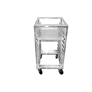 SHOPCraft 10 Tier Bun Pan Rack, Commercial Aluminum Speed Rack With Heavy Duty Plate Casters And Non-Marking Polyolefin Wheels, Food Service Sheet Pan Rack