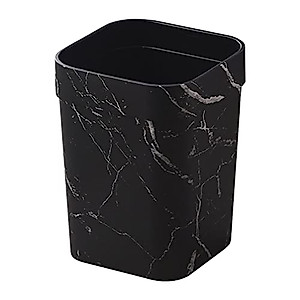 Cabilock Uncovered Trash Can Creative Marble Garbage Can Paper Waste Basket Dustbin Pen Pencil Desktop Storage Organizer for Home Kitchen Bathroom Office
