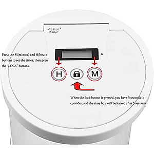 JRing Time Locking Box Timed Lock Storage Container Pantry Self-control 6" Timer Locker for Phone Snacks Food Medicines Credit Card Alcohol Gaming Machine or Other Addictive(White)