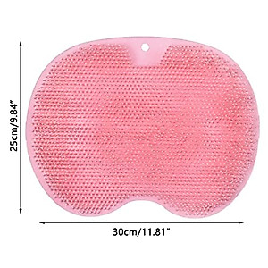 INGVY Dry Brushing Body Brush Foot Scrubber Wash Brush Bath Pad Rub Back Sucker Brush Bathroom Non-Slip Massage Pad Shower Massage Cleaning Tool (Color : Blue)