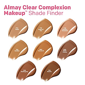 Almay Clear Complexion Acne Foundation Makeup with Salicylic Acid, Medium Coverage, Soft Matte Finish, Hypoallergenic, Cruelty- & Fragrance-Free, Dermatologist Tested, 099 Porcelain, 1 fl oz