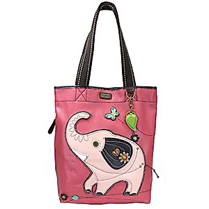 Chala Elephant Everyday Tote Shoulder Bag Handbag Purse Dark Pink