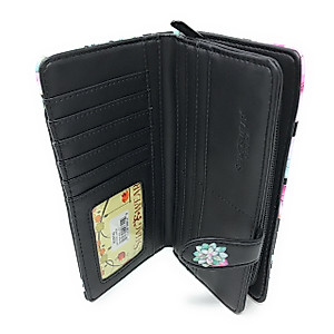 Shag Wear Unicorn Large Animal Wallet for Women or Teen Vegan Faux Leather 7" Black