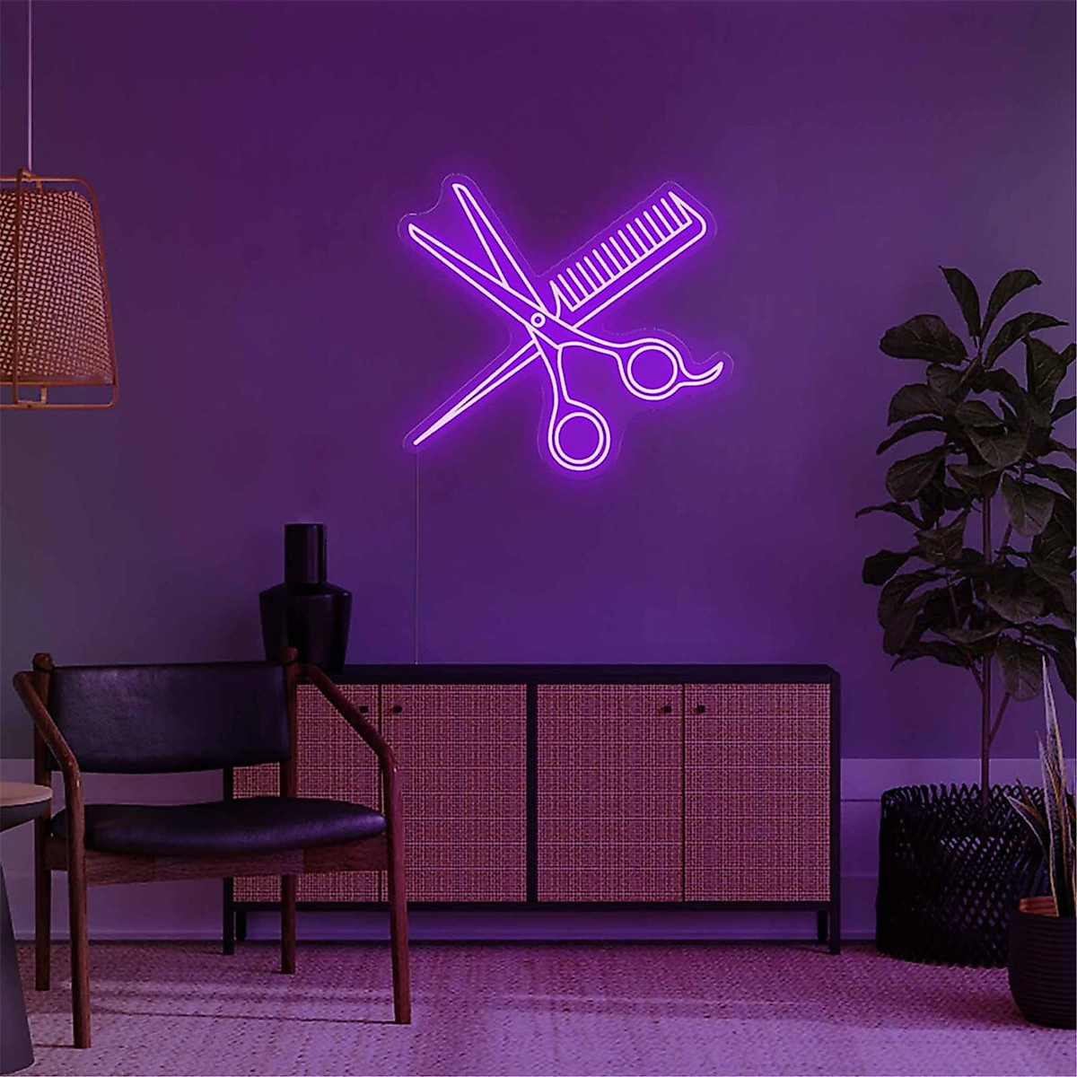 MEOMO Beauty Salon Neon Sign Hair Salon Neon Sign Wanxing Hair Salo Led Neon Light Nail Salon Open Sign Beauty Room Custom Barber Shop Neon Sign Welcome Sign With Dimmable Switch,D,35X40CM