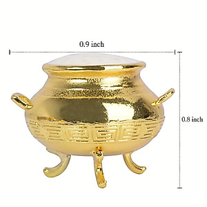 BRTAGG The Ark of The Covenant Replica Gold Plated Statue with Contents, Aaron‘s Rod/Manna/Ten Mandments Stone (Small)