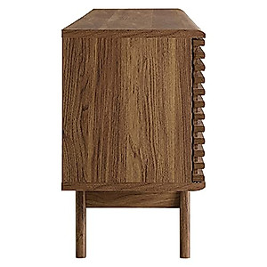 Modway Render 71" Mid-Century Modern Low Profile Media Console TV Stand, 71 Inch, Walnut