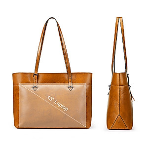 S-ZONE Women Vintage Genuine Leather Tote Shoulder Bag Handbag Upgraded Version Medium