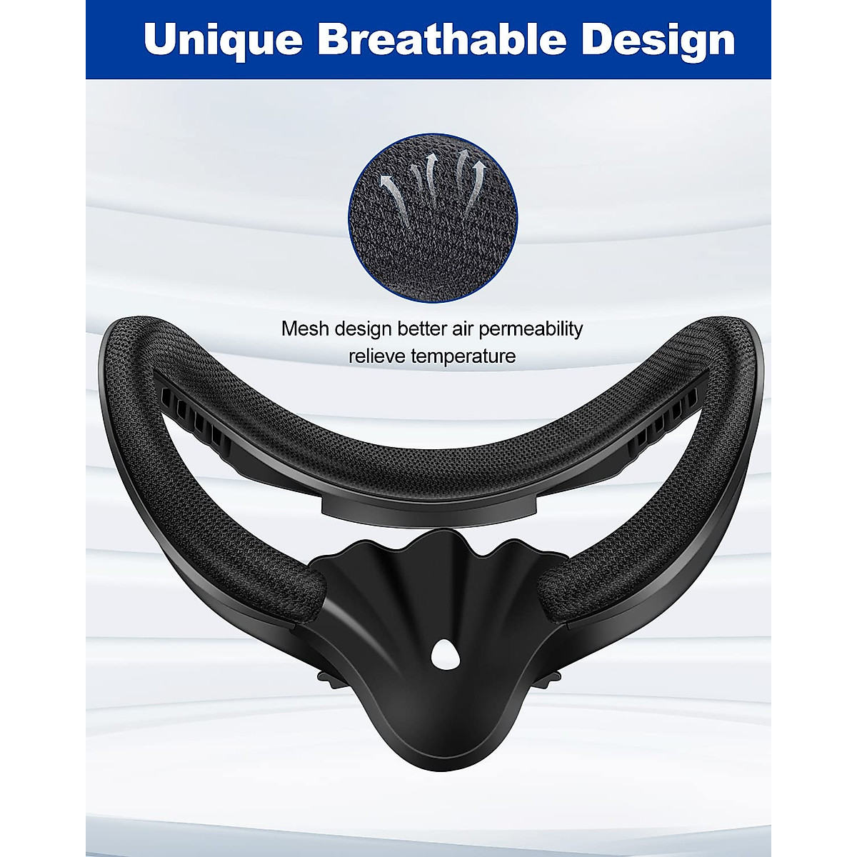 VR Accessories for Oculus Quest 2 Face Pad, Fitness Facial Interface Foam Replacement, with 2 x Foam Replacement and Air-Circulation Design