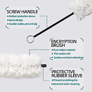 Flute Cleaning Kit Include 1pc Cotton Cleaning Brush, Flute Swab, Double-End Dust Brush,Flute Cleaning Rod, Screwdriver for Flute Repairing,Cork Grease, a Pair Cotton Gloves, 1pc Flute Cleaning Cloth