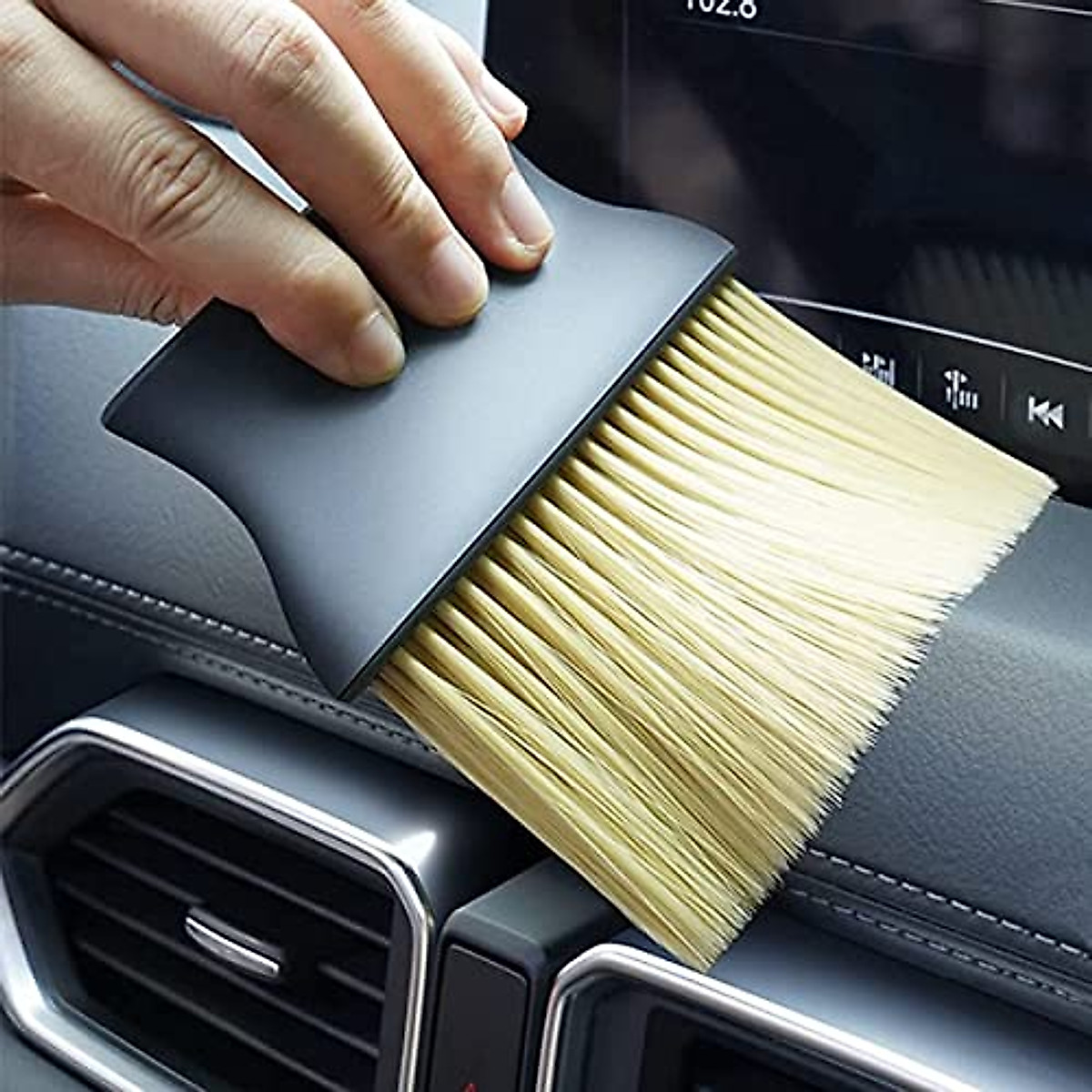 Auto Interior Dust Brush,Car Cleaning Brushes Duster,Long Hair Soft Bristles Detailing Brush Dusting Tool for Automotive Dashboard,Air Conditioner Vents,Leather, Computer,Scratch Free