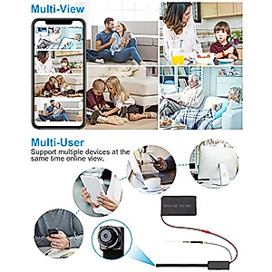 Jigayao Mini WiFi Pinhole Spy Camera, Full HD 1080P Hidden Camera Wireless Portable DIY Pinhole Nanny Spy Cam with Motion Detection/Remote View, No Audio